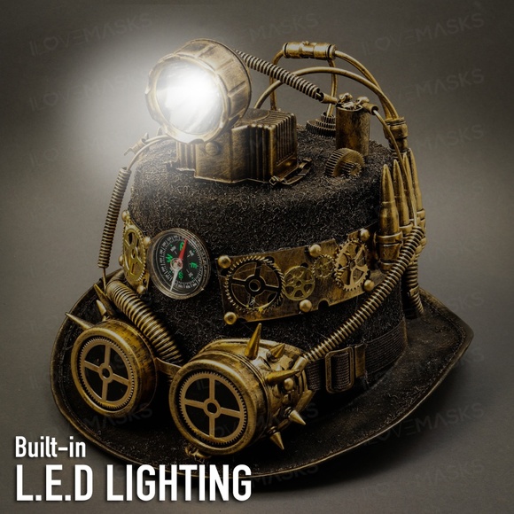 ILOVEMASKS | Accessories | Steampunk Mad Scientist Time Traveler Top ...